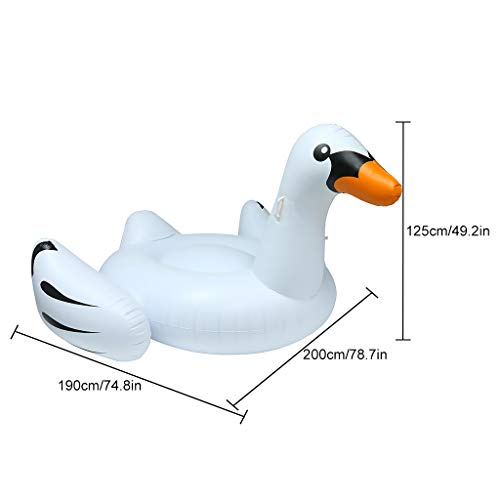 Toxz Swan Inflatable Ride-On Swimming Ring,Suitable for Children and Adults,Built-in Handles,74.8" X 78.7" X 49.2"(Ship from US!)