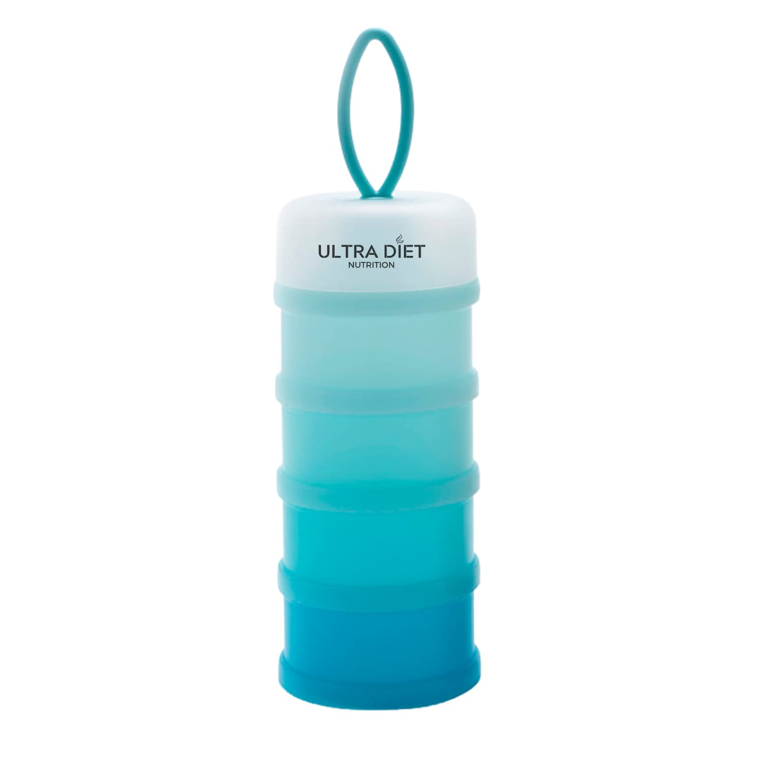 Ultra Diet Portion Control Container Set, Stackable and Detachable, Leak-Proof, Ideal for Weight Control or Storing Food, Snacks or Protein Powders, Bariatric Friendly, 6 Pieces Total (Blue-Teal)