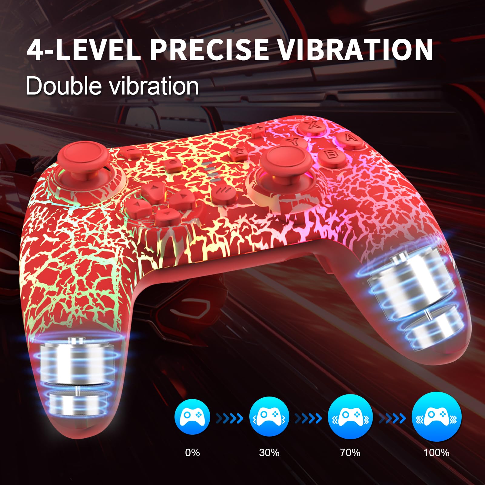DYONDER Wireless Switch Controller for Switch/Switch Lite/Switch OLED, Gaming Controller for PC/iOS/Android,Switch Gamepad Remote with RGB/Programmable/Motion Control/Vibration/Turbo/Wakeup