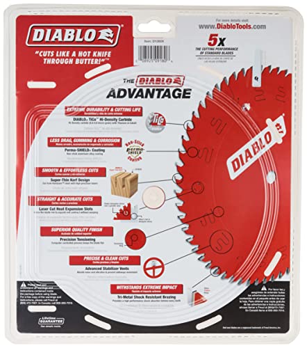 Diablo D1260X 12-Inch by 60t 1in Arbor Combination Saw Blade