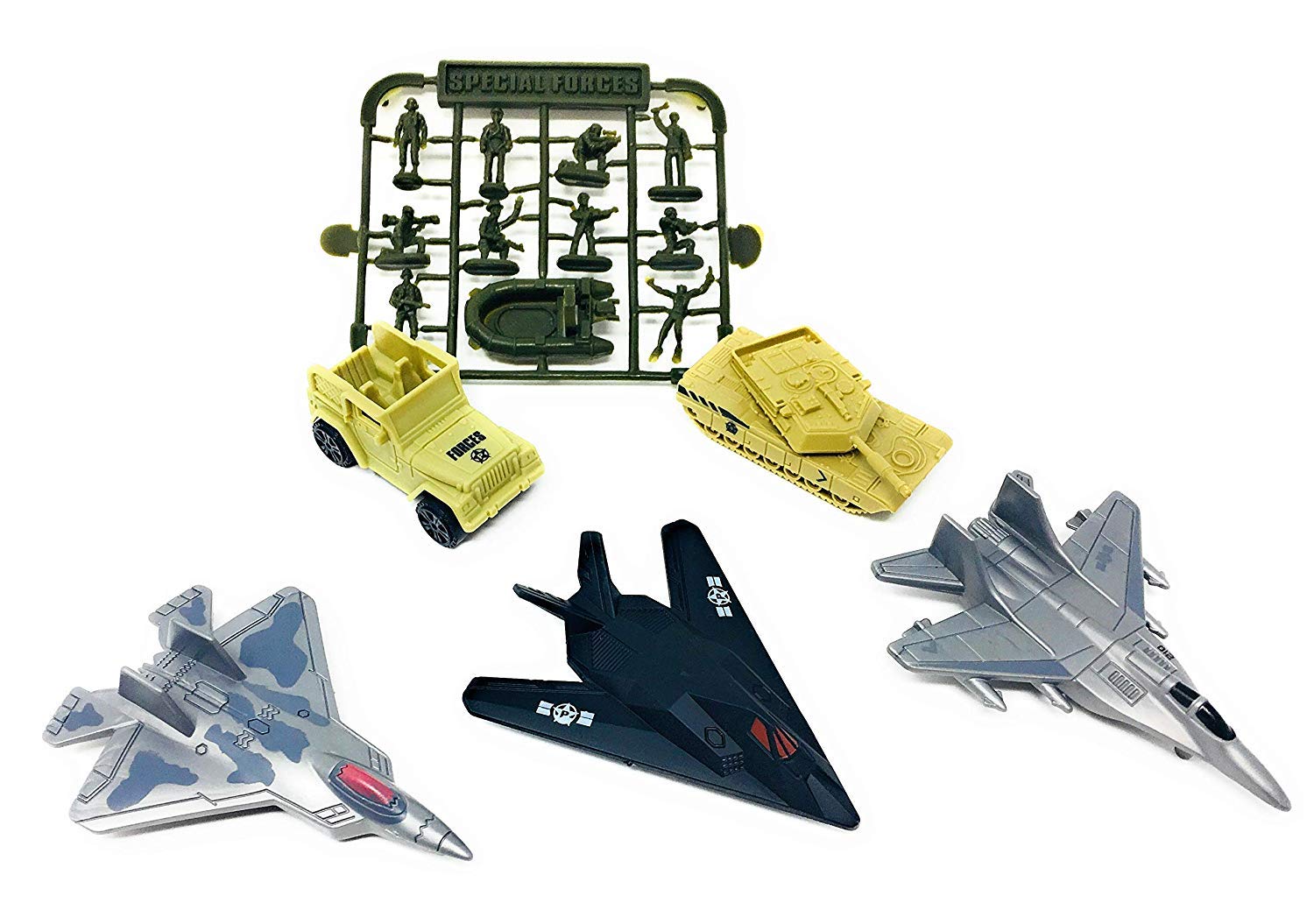 Toy Essentials 27 Inch Aircraft Carrier with Fighter Jets Vehicles and Mini Soldiers and Bonus 9 Fighter Jets