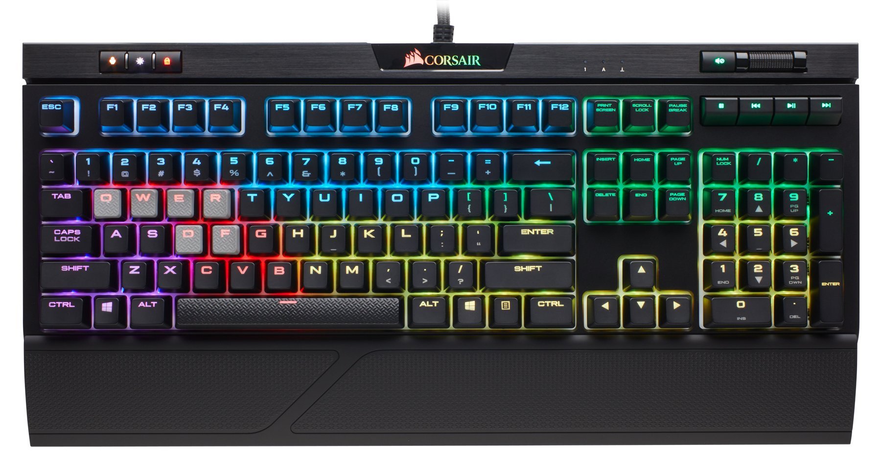 CORSAIR STRAFE RGB MK.2 Mechanical Gaming Keyboard - USB Passthrough - Linear and Quiet - Cherry MX Red Switch - RGB LED Backlit-17.6 x 6.61 x 1.57 inches