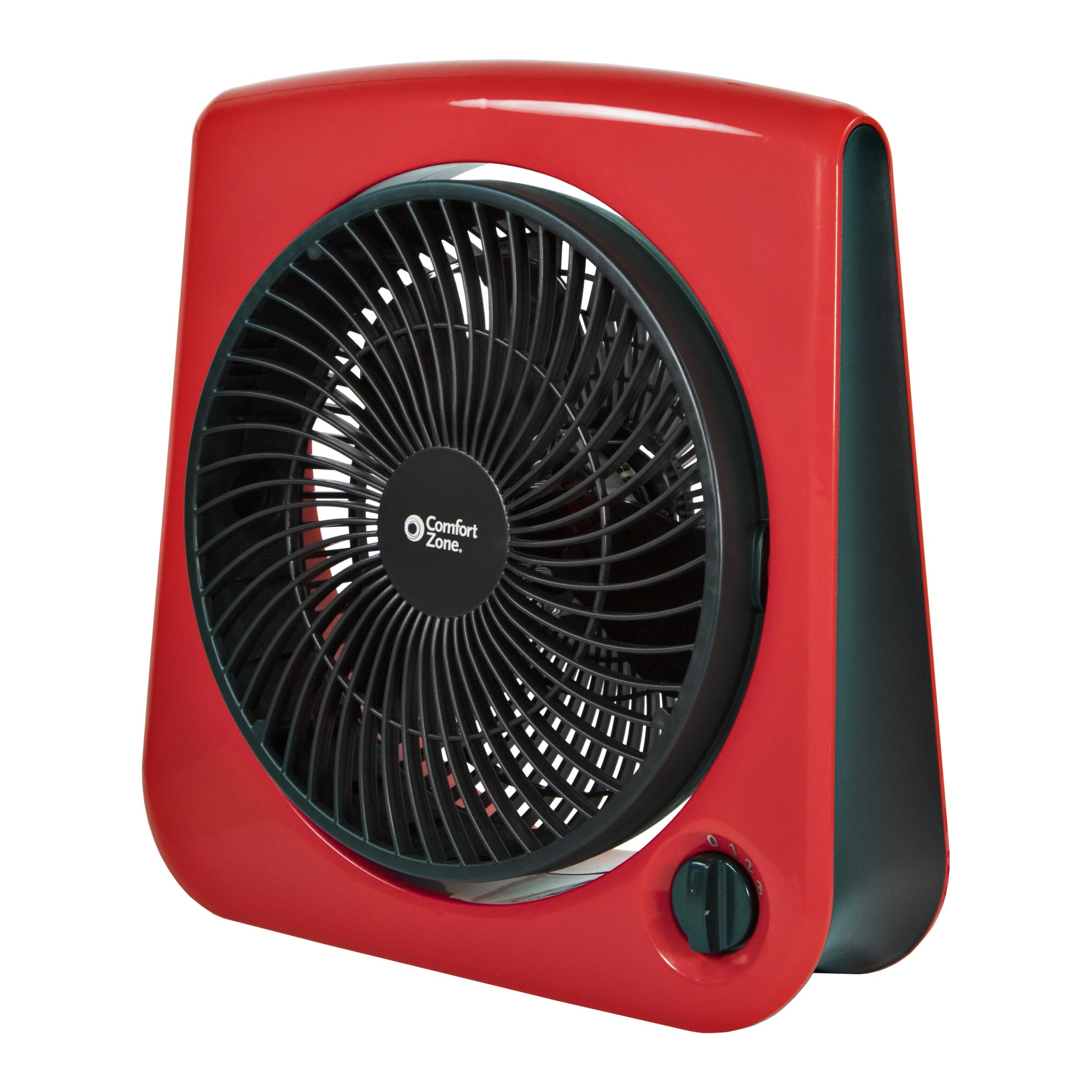 Comfort Zone 10" 3-Speed Turbo Table/Desk Fan with 180-Degree Adjustable Head, Adjustable Tilt, Ideal for Home, Bedroom & Office, CZ111RD