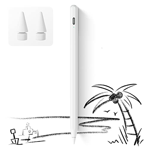 iPad Pen, Palm Rejection &Tilt G-senors Bluetooth Active Stylus Pencil for Apple iPad 2018-2023, Tablet Pen for iPad 6/7/8/9/10th Generation, iPad Pro 11/12.9 inch, Air 3/4/5, Mini 5/6
