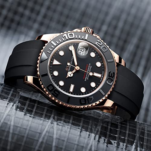 MCXGL Rubber Watch Band Compatible with Rolex Yacht Master Oysterflex Submariner GMT Daytona Strap Waterproof Bracelet Watch accessories 20mm