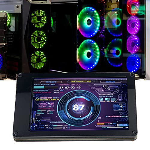 GOTOTOP PC CPU Data Monitor, Computer Temp Monitor 3.5 Inch IPS USB Mini Screen Temperature Display Computer CPU Monitor for PC CPU RAM Data, 3.62 x 2.32in
