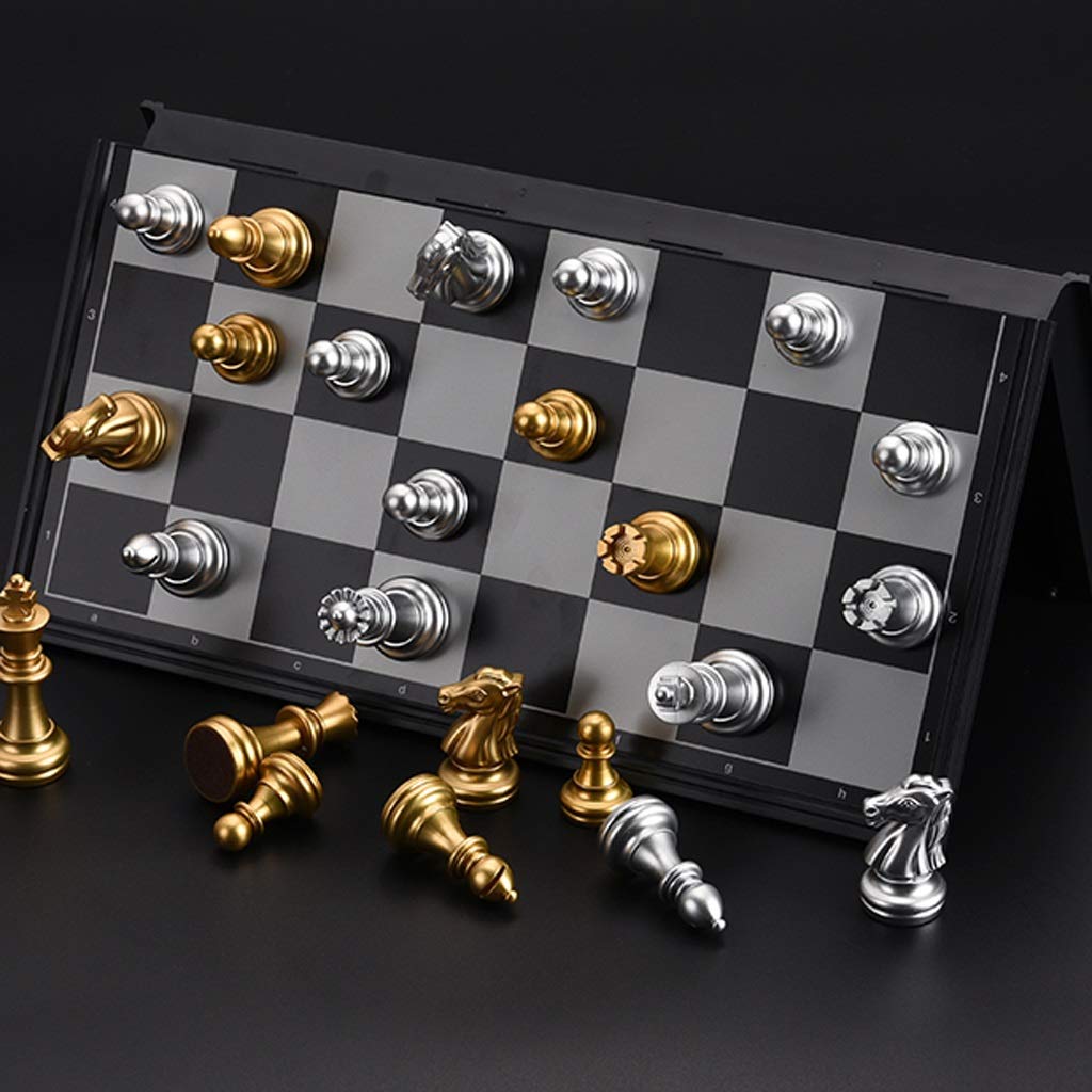 GOOFFY Chess 18.5 Inches Large Chess Magnetic Travel Chess Set with Folding Chess Board, Chess Plastic Portable Folding Chess Board, Travel Chess Board Game Sets, Chess Rules Game for Adults Kids ches