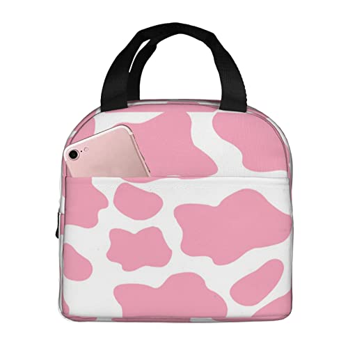 Insulated Lunch Bag With 2pcs Coasters, Reusable Cooler Lunch Box For Women, Cute Lunch Tote Bag for Picnic Office Work, Cow Gifts