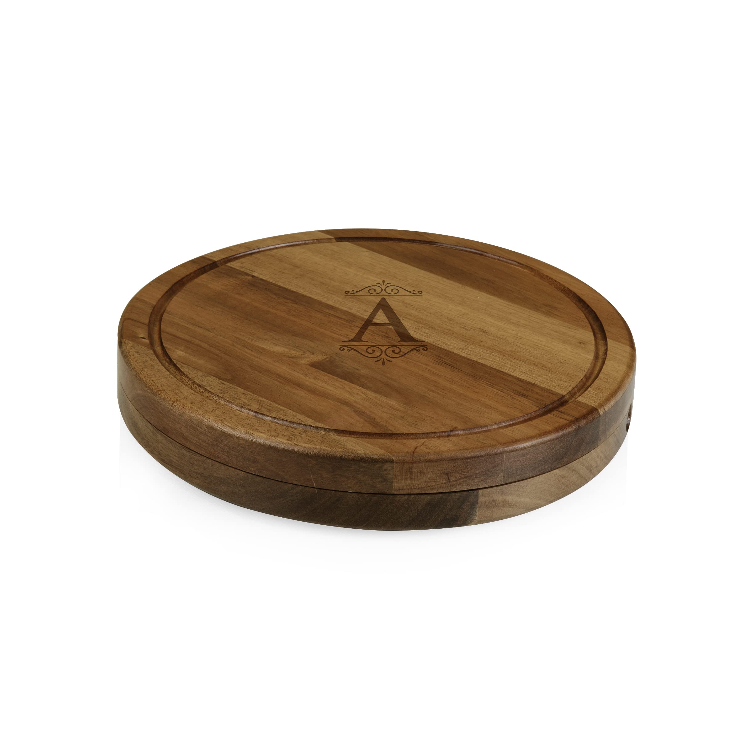 Toscana Monogram Initials A Personalized Acacia Circo Cheese Cutting Board & Tools Set