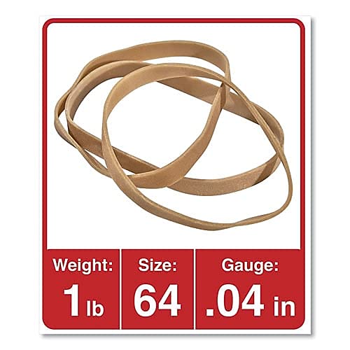 Universal Rubber Bands, Size 64, 0.04" Gauge, Beige, 4 Oz Box, 80/Pack