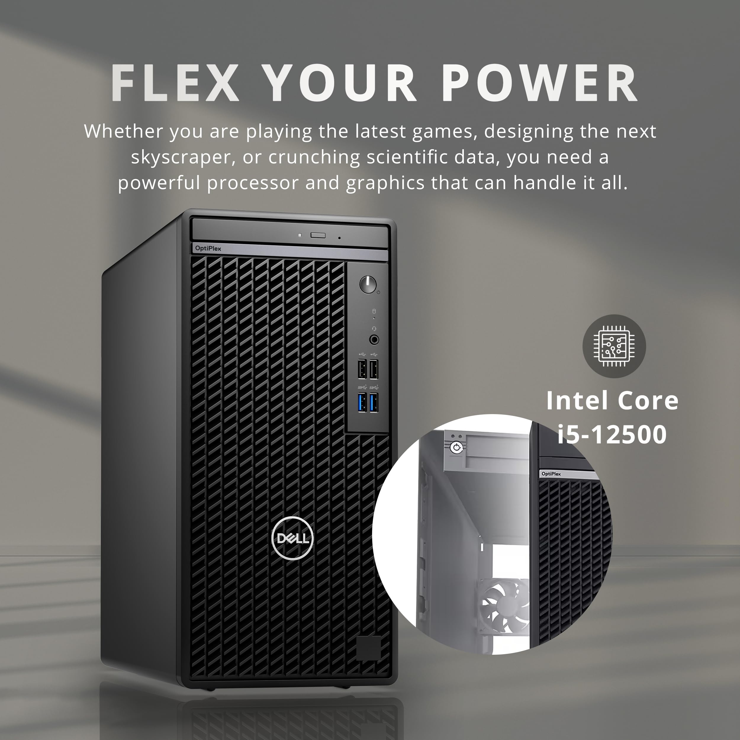 Dell OptiPlex 3000 Full Size Tower Business Desktop, Intel Core i5-12500 Processor, 64GB DDR4 RAM, 4TB PCIe SSD, DVDRW, Ethernet, WiFi Adapter, KB& Mouse, Windows 11 Pro, Black