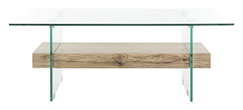 Safavieh Home Kayley Natural and Glass Coffee Table