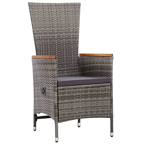 MBFLUUML Outdoor Patio Furniture, Patio Dining Sets, 7 Piece Patio Dining Set with Cushions Poly Rattan Gray Suitable for Patio, Porch, Backyard, Balcony.