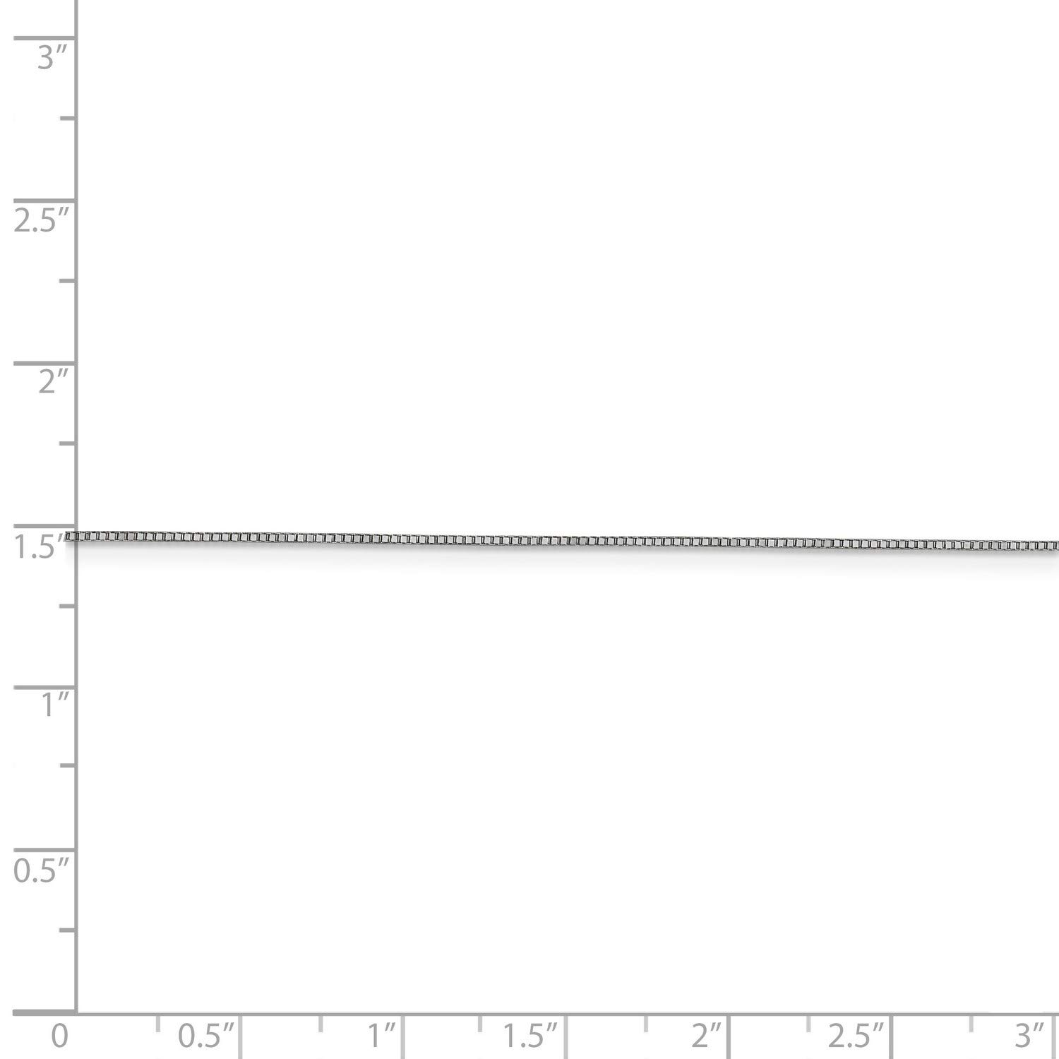 Classic Box Chain Necklace in Real 10k White Gold 0.7 mm x 22 inches