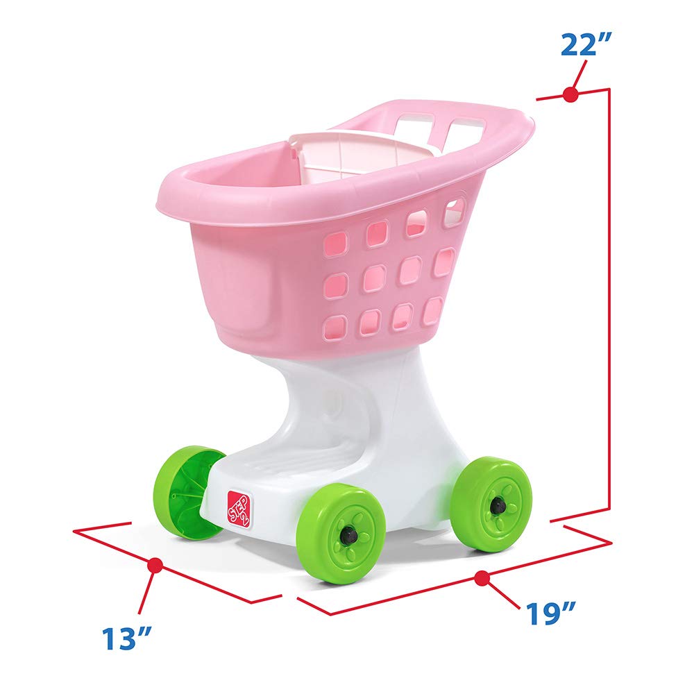 Step2 Little Helper's Shopping Cart for Kids, Play Grocery Cart, Made of Durable Plastic, for Toddlers 2+ Years Old, Pink