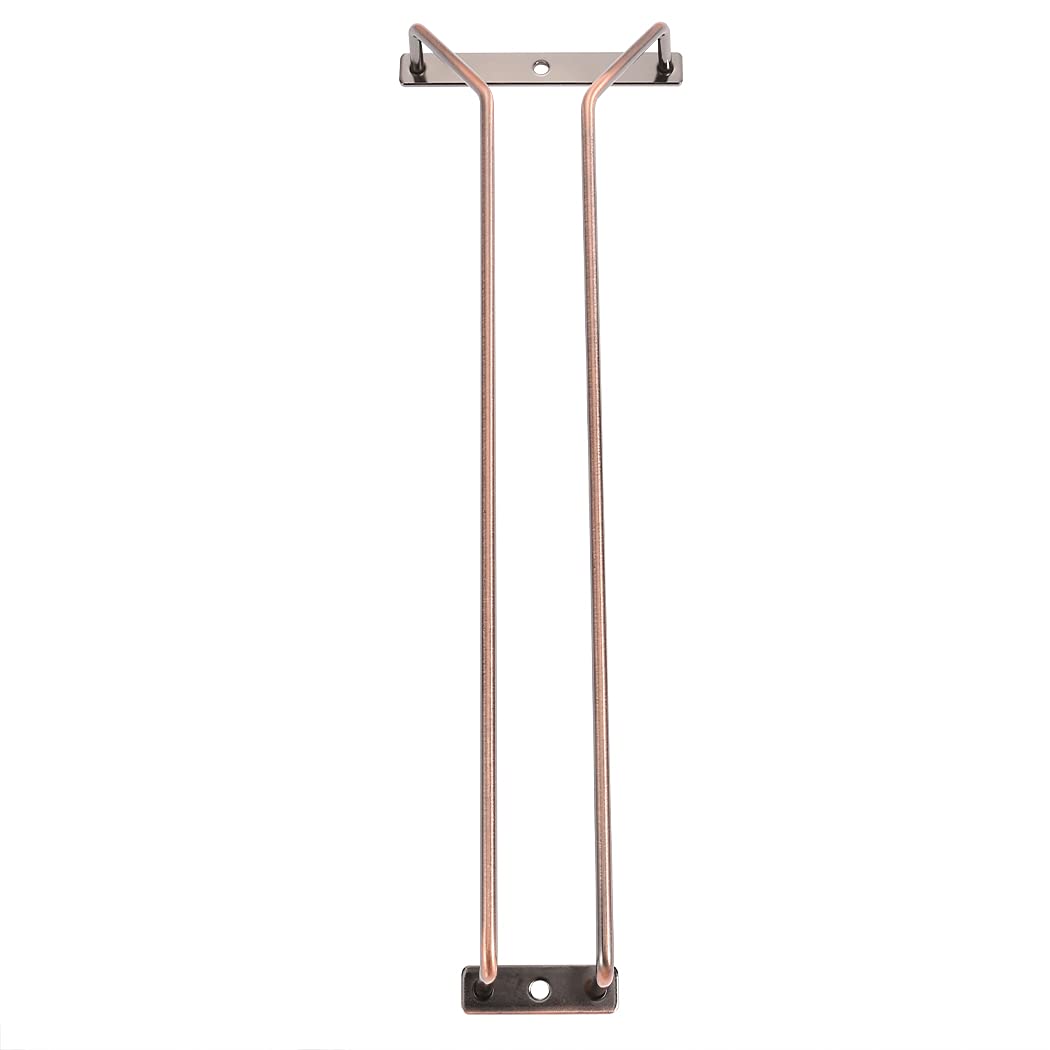 Dianoo 35.5cm Bronze Wine Glass Rack Under Cabinet, 1 Row, Holds 3-4 Glasses