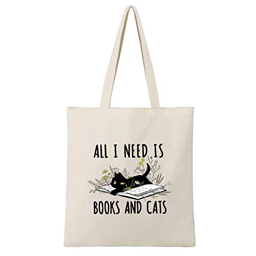 JMMDY Canvas Tote Bag For Woman,Reusable Fabric Bags Funny Aesthetic Tote Bag With Zipper Cute Cat Flower Tote Bag Reusable Grocery Bags Book Lightweight