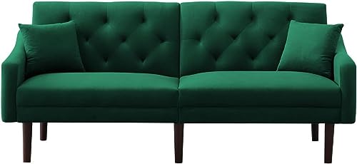 Modern Napping Futon Sofa Daybed Loveseat,2 Seaters Love Seat Convertible Sleeper Couch Bed for Home Apartment Office Small Space Living Room Furniture Sets