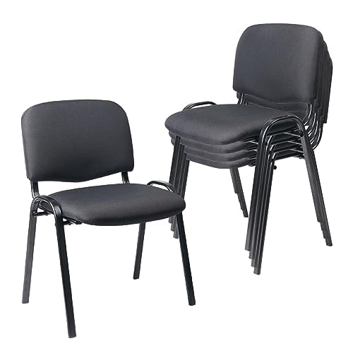 CLATINA Waiting Room Chairs Fabric Stackable Chairs Metal Frame with Lumbar Support and Thickened Seat Cushion for Waiting Conference Room Guest Chairs 1 PackâŚ