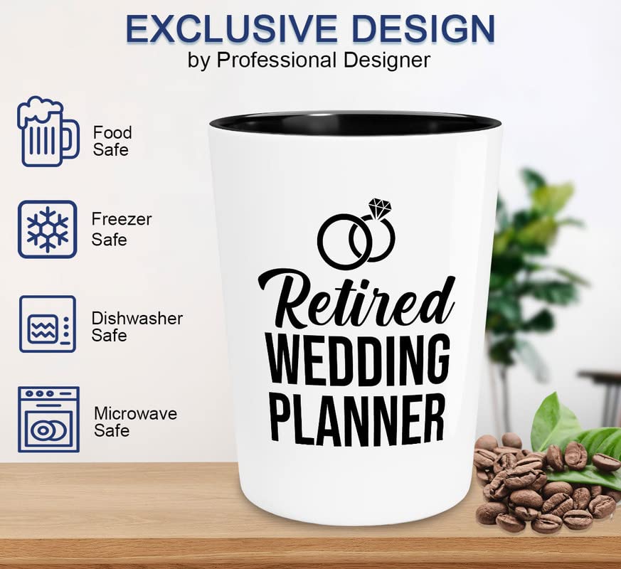 Flairy Land Wedding Planner Shot Glass 1.5oz - Retired Wedding Planner - Wedding Officiant Event Countdown Planning Future Brides Grooms Anniversary
