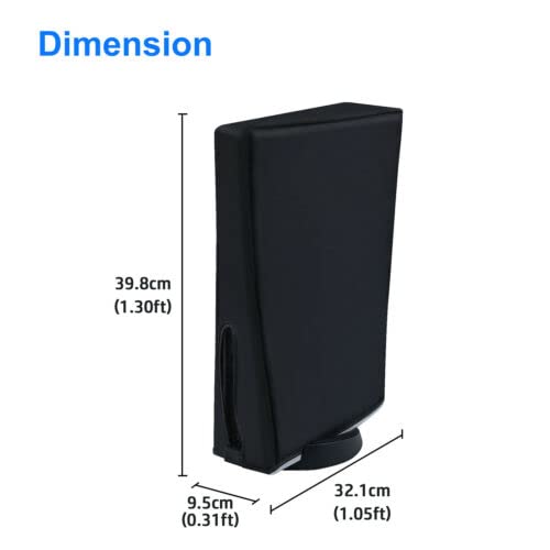 Dust Cover For PS5 Console, Oxford Fabric Anti-Scratch Waterproof Dust Guard With Back Cable Port For SONY Playstation 5 Console Digital & Disk Version Accessories (Black)