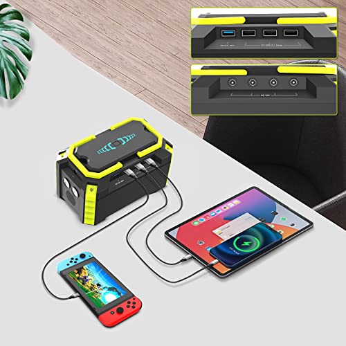 MARBERO Portable Power Station 150Wh Camping Solar Generator Laptop Charger with 110V 150W Peak AC Outlet, DC Ports, USB Ports LED Flashlights for CPAP Home Camping Emergency