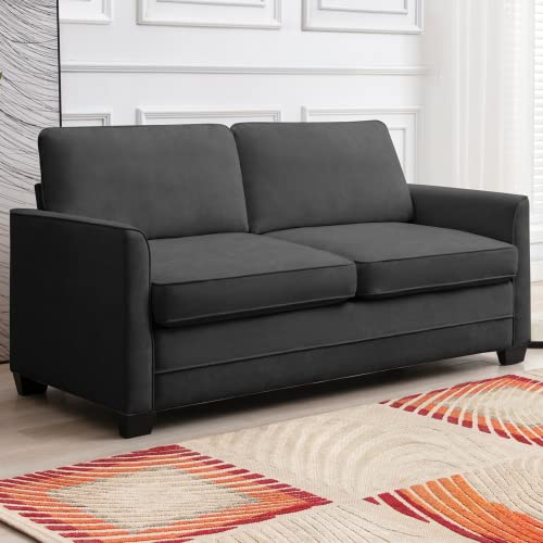 linor Pull Out Sofa Bed,2-in-1 Sleeper Sofa with Folding Foam Mattress, Modern Loveseat Sleeper, Pull Out Couch Sofa Bed for Living Room/Apartment (Dark Grey, Full)
