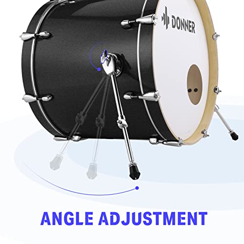 Donner Drum Set Adult 5-Piece with Practice Mute Pad, 22 inch Full-Size Acoustic Drum Kit Transparent Acrylic high-end, Red-DDS-1000p