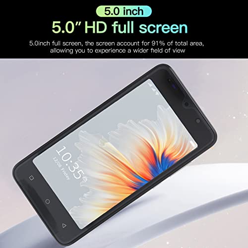 Unlocked Cell Phone, 5" Full HD Unlocked Smartphone 2GB RAM 32GB ROM Dual Card Dual Standby Mobile Phone for Android, Facial Recognition, 2200mAh Battery(Rose Red)