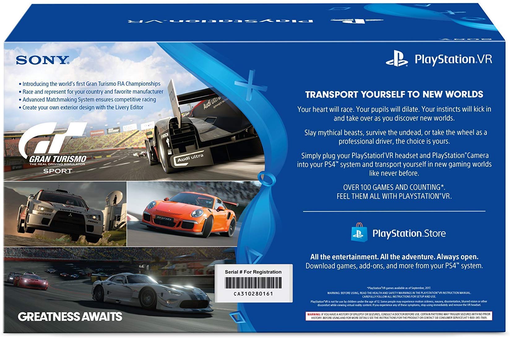 Sony PlayStation VR & Gran Turismo Sport Bundle CUH-ZVR2-GT (Renewed