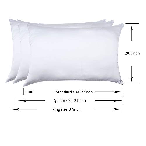 Jocoku 100% Mulberry Silk Pillowcases Set of 2 for Hair and Skin and Super Soft and Breathable King Size Nature Silk Pillowcases (King, White)