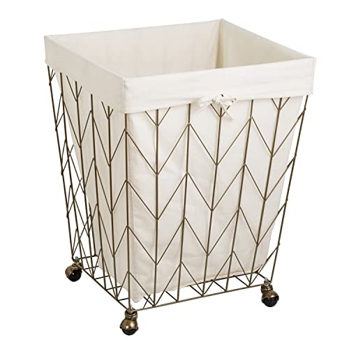 Unknown1 Chevron Wire Hamper Gold Stainless Steel
