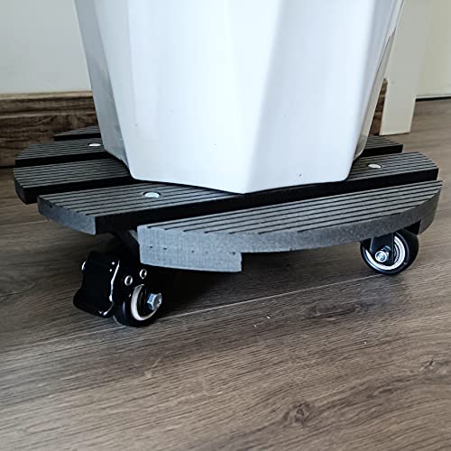 NOAMOO Round Plant Caddy with Wheels Heavy Duty Outdoor Indoor 12 Inch 2 Pack,Rolling Plant Stand with Casters for Heavy Pots 150LBS,Charcoal