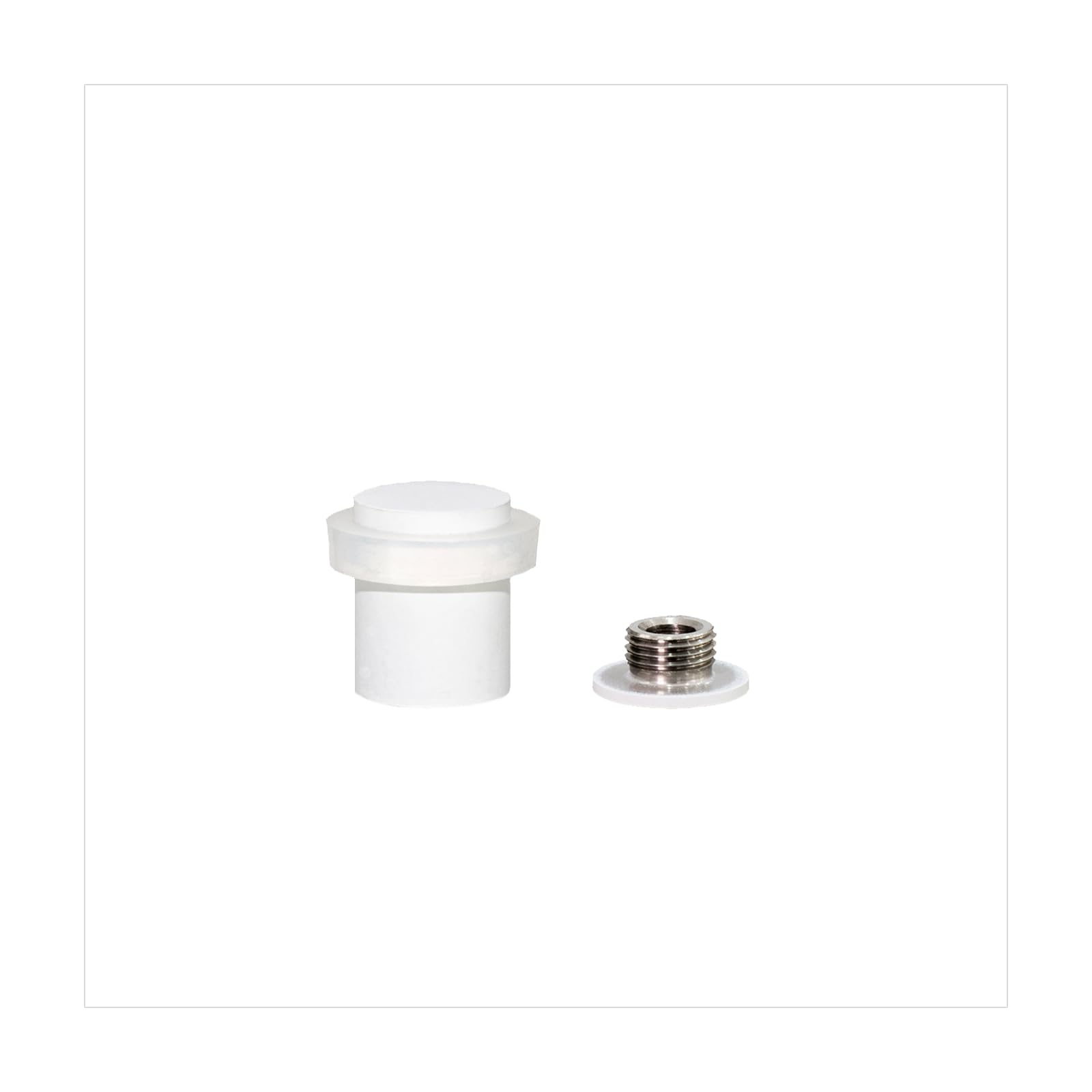 Door Stop I-181 Series (White Lacquered Stainless Steel - White Rubber, 0,79x0,99)