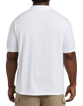 DXL Big + Tall Essentials Men's Big and Tall Piqué Mesh Short-Sleeve Polo Shirt Grey 5XL