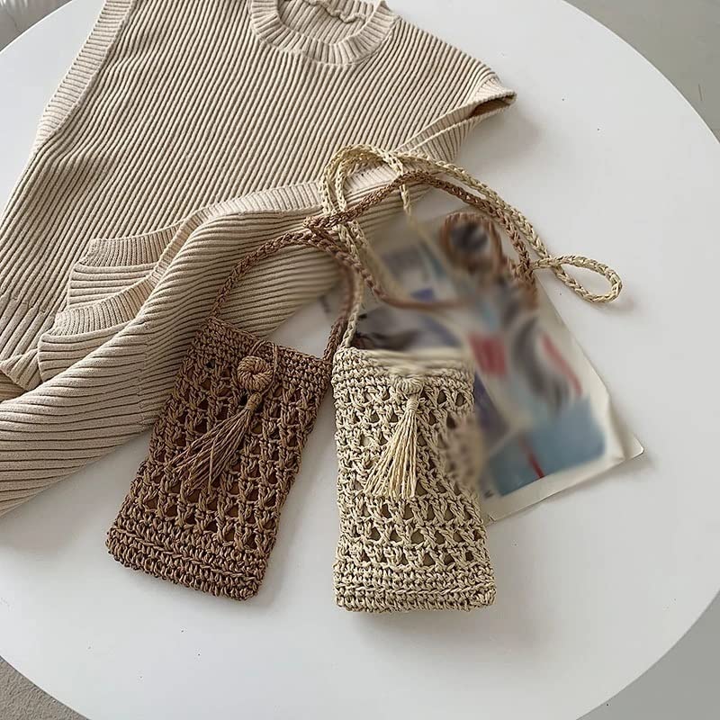 GPPZM Beach Mobile Phone bag Summer Crossbody Female Handmade Small Shoulder bag (Color : E, Size : 1)