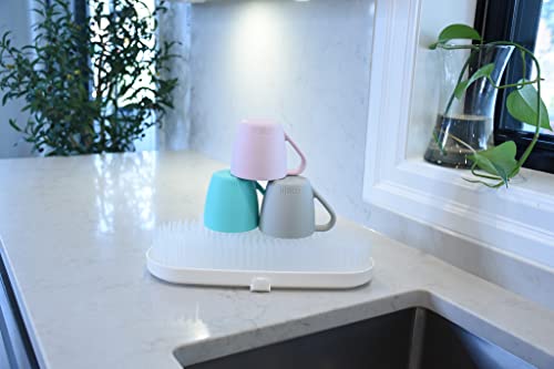 melii Countertop Baby Bottle Drying Rack and Drainboard, BPA Free (White)