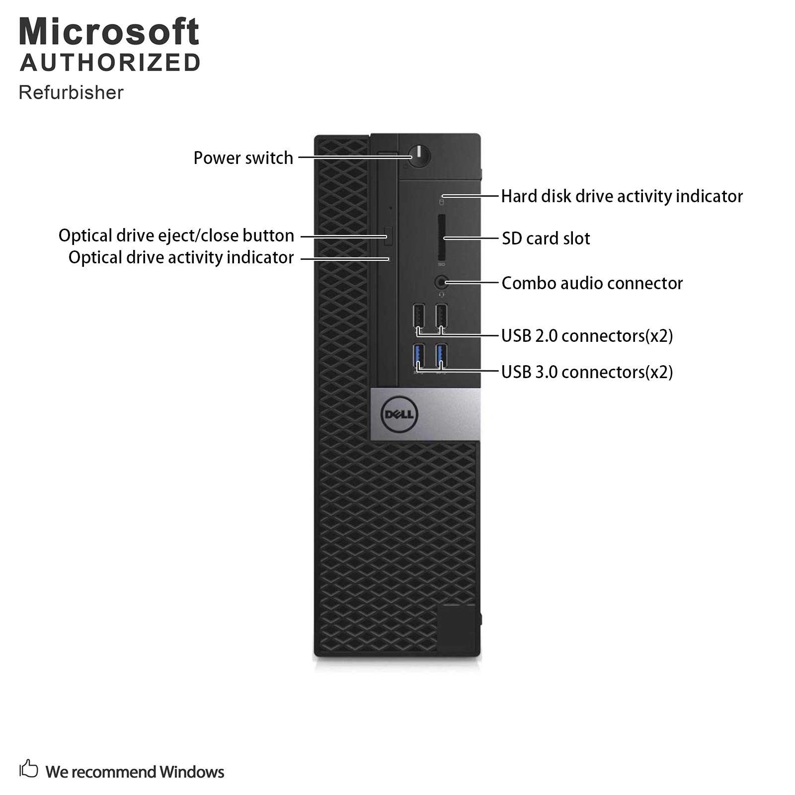DELL OptiPlex 5050 Small Form Factor Desktop, Intel Core i5-6500, 8GB DDR4 RAM, 256GB SSD, Windows 10 Pro Black (Renewed)']