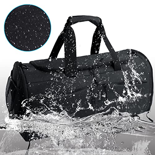 Noelen Gad Travel Duffle Bag for men 50L Medium Sports Gym Bag with Dry wet separation Pocket & Shoes Compartment Weekender Overnight Backpack for Traveling Duffel Bag Backpack (Black)