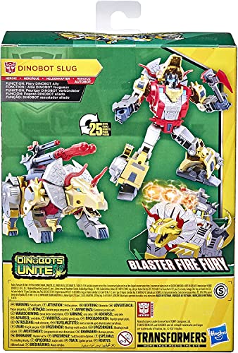 Transformers Bumblebee Cyberverse Adventures Toys Deluxe Class Dinobot Slug Action Figure, Blaster Fire Fury Action Attack, 5-inch