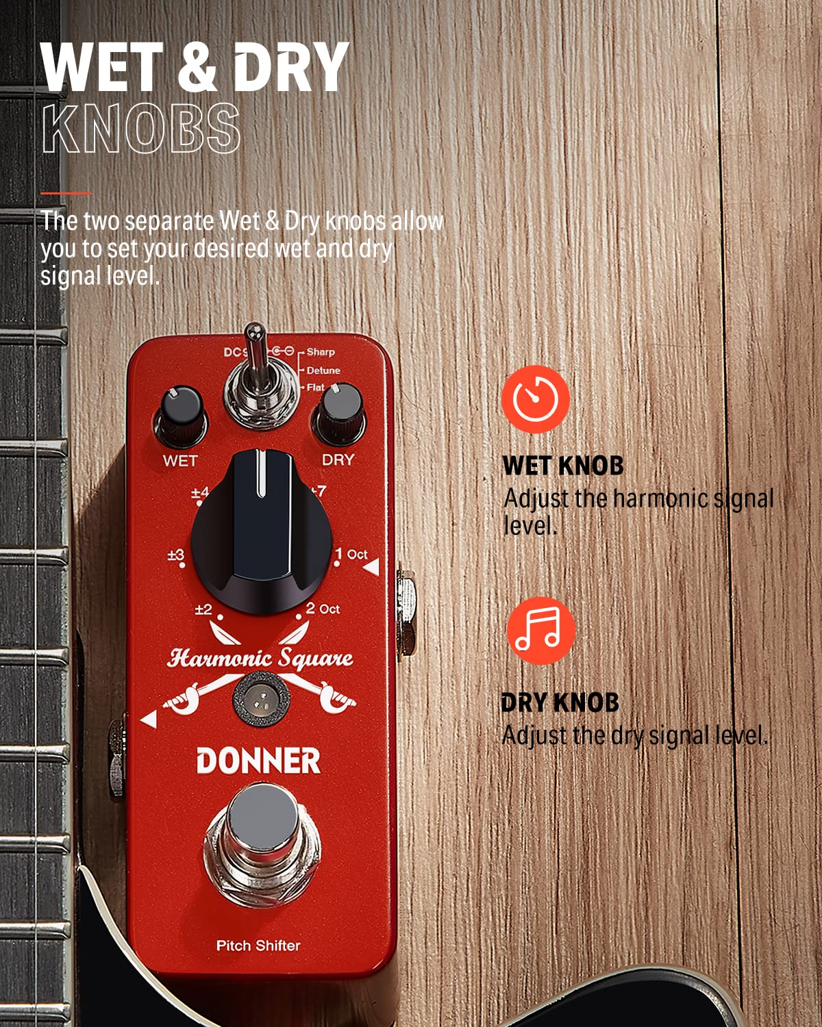 Donner Octave Guitar Pedal& Wah Pedal