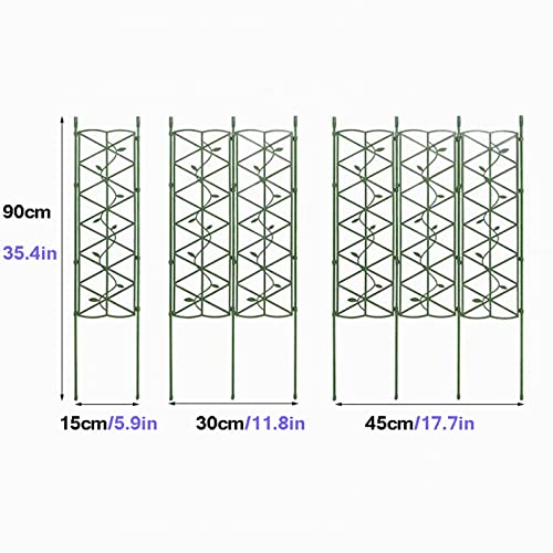 NOIRDA Garden Trellis for Climbing Plants, 90cm 120cm 150cm Outdoor Fence Climbing Frame with PE Grid, Rustproof Plant Support for Rose Ivy Vines Vegetable Flower, Green (Size : 90x30cm(35.4x11.8in))