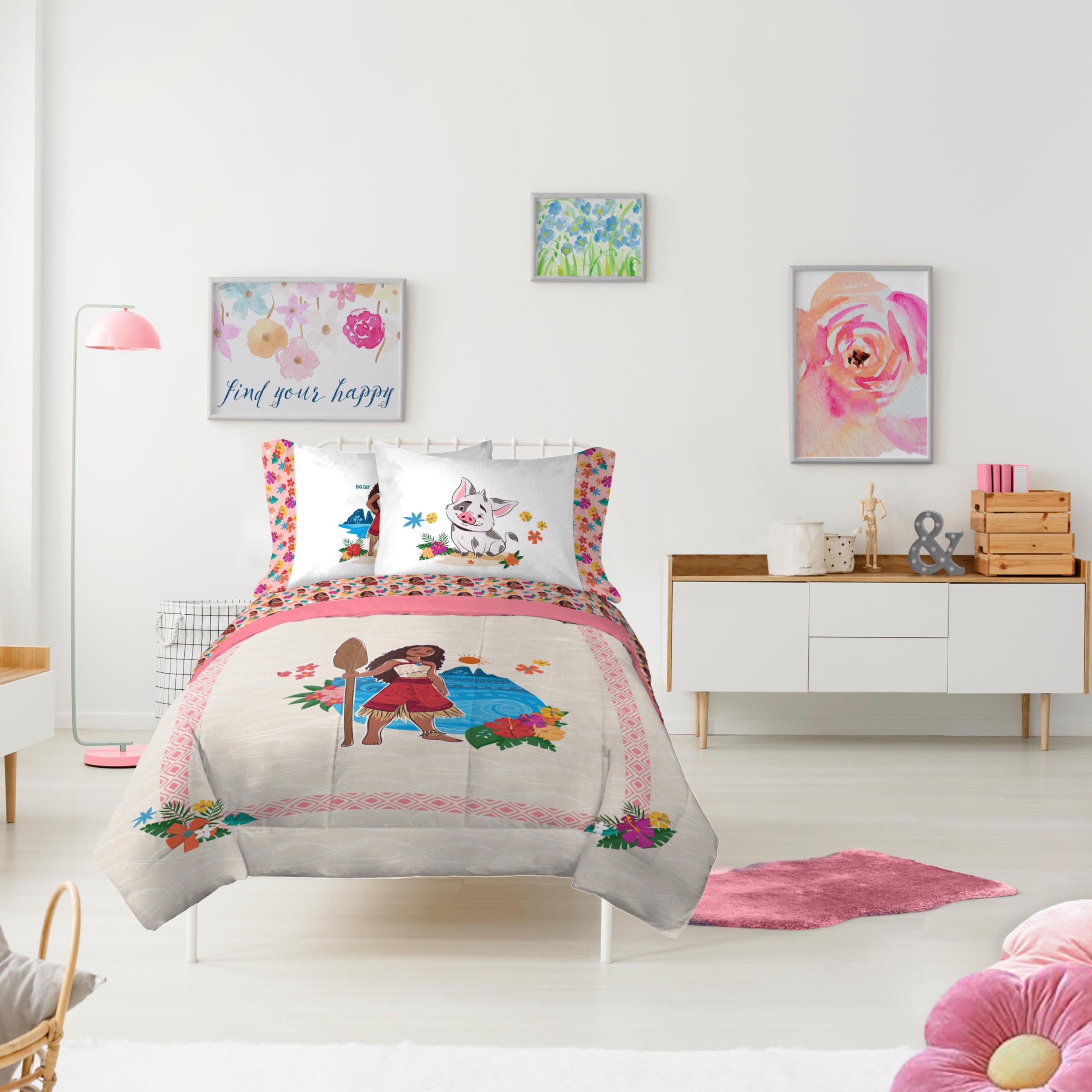 Jay Franco Disney Aristocats Marie Twin Comforter Set - 5 Piece Bedding Includes Sheet Set & Pillow Covers - Super Soft Cozy White Kitty Bedding