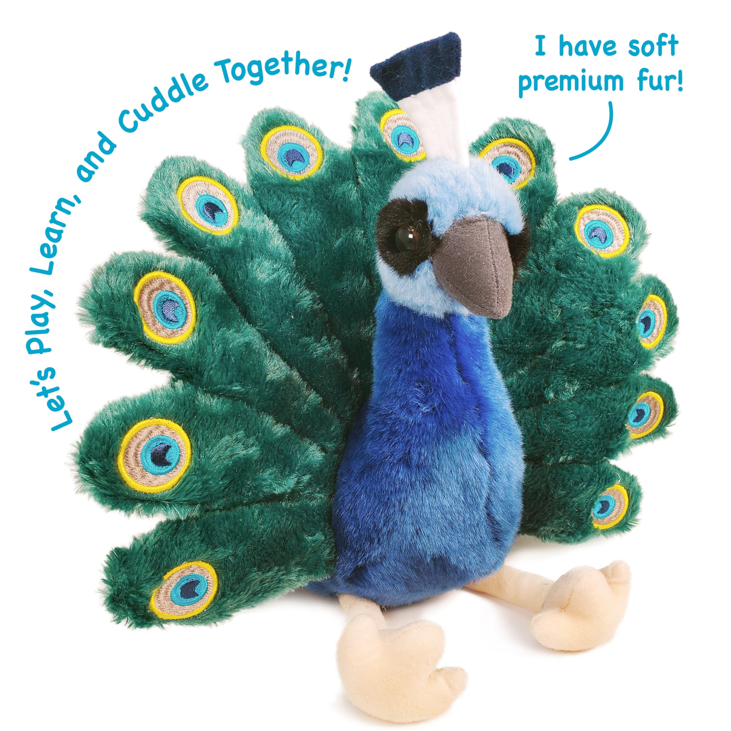 TigerHart Pakhi The Peacock - 10 Inch Stuffed Animal Plush Bird