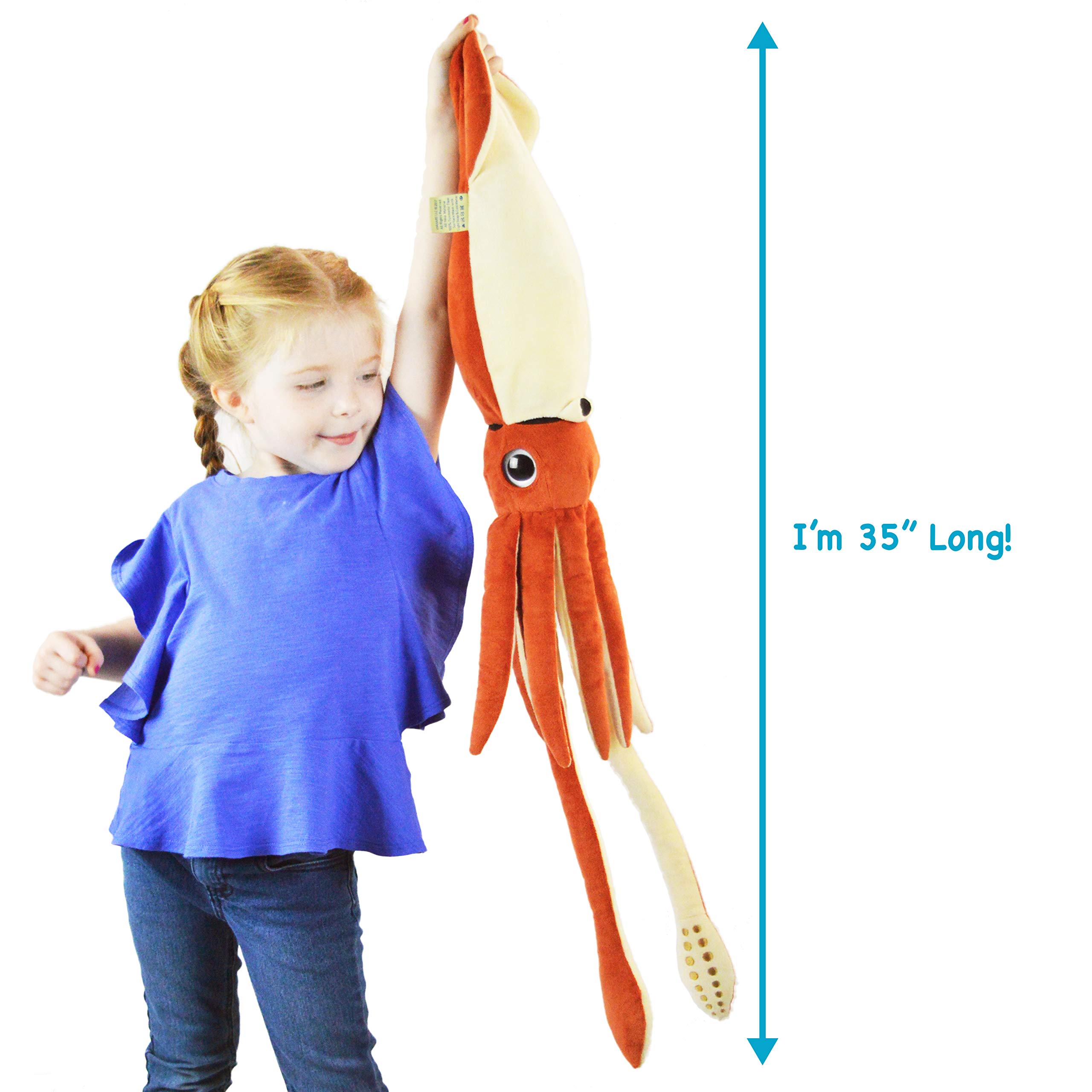 TigerHart Shubert The Squid - 35 inch Large Stuffed Animal Squid