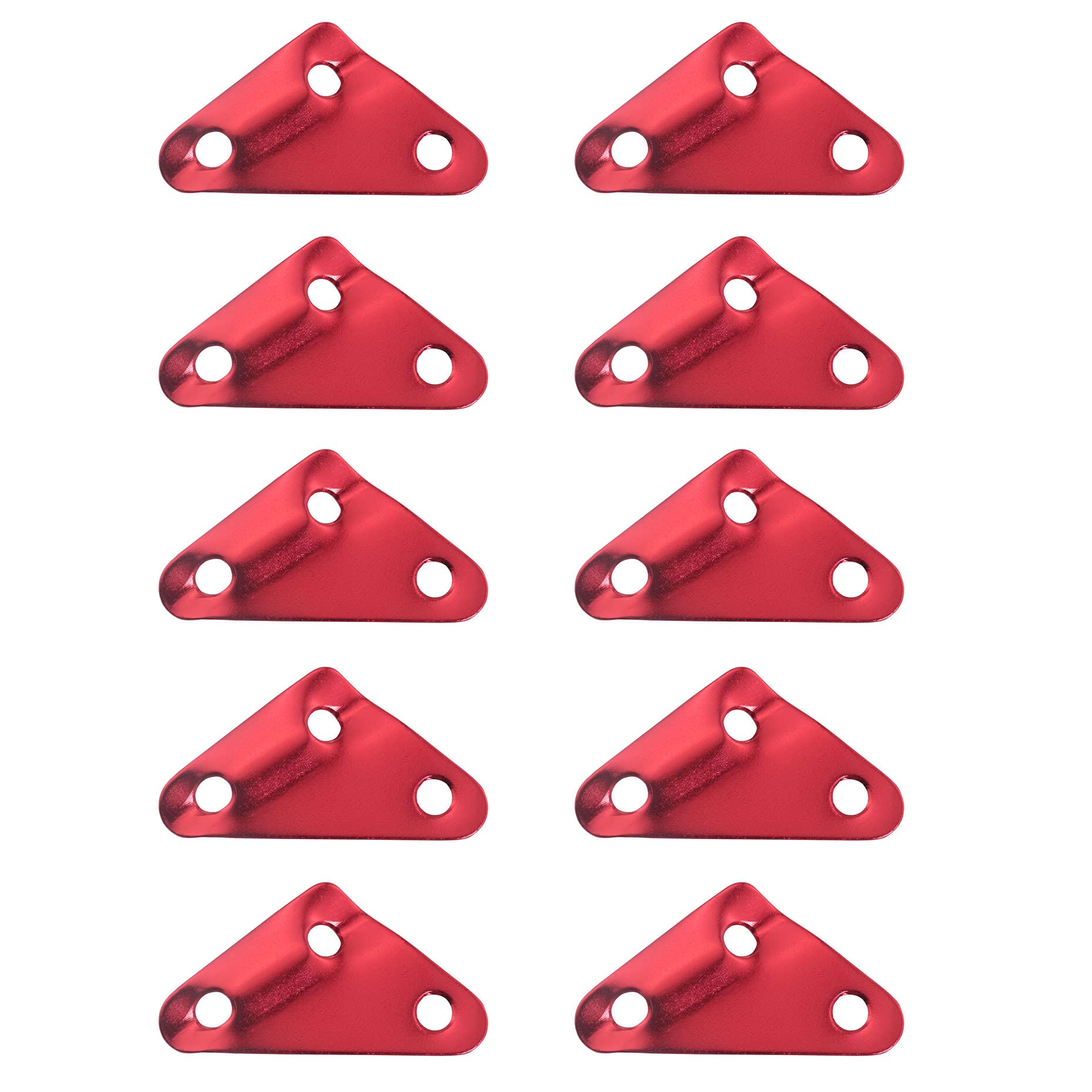 CSNSD Triangle Tent Rope Fastener 10PCS Red Aluminium Alloy Triangle Tent Cord Adjuster Wind Stopper Tightener Hook Buckle Tensioner