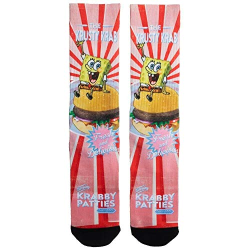 Nickelodeon Spongebob Squarepants The Krusty Krab Sublimated All Over Print Men's Crew Socks