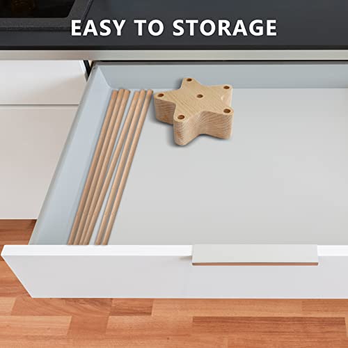 NOKI Plastic Bag Drying Rack, Reusable Ziplock Bag & Cups Dryer Rack, Water Bottle Drying Rack, Wooden Multi-Purpose Drying Rack for Kitchen Counter.