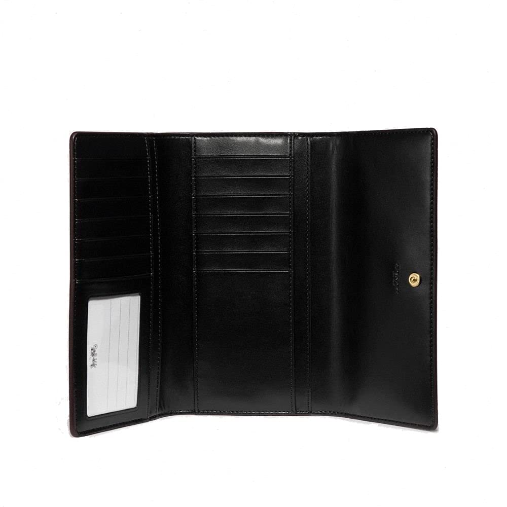 COACH TRIFOLD WALLET IN SIGNATURE CANVAS (COACH F88024) IM/BROWN/BLACK
