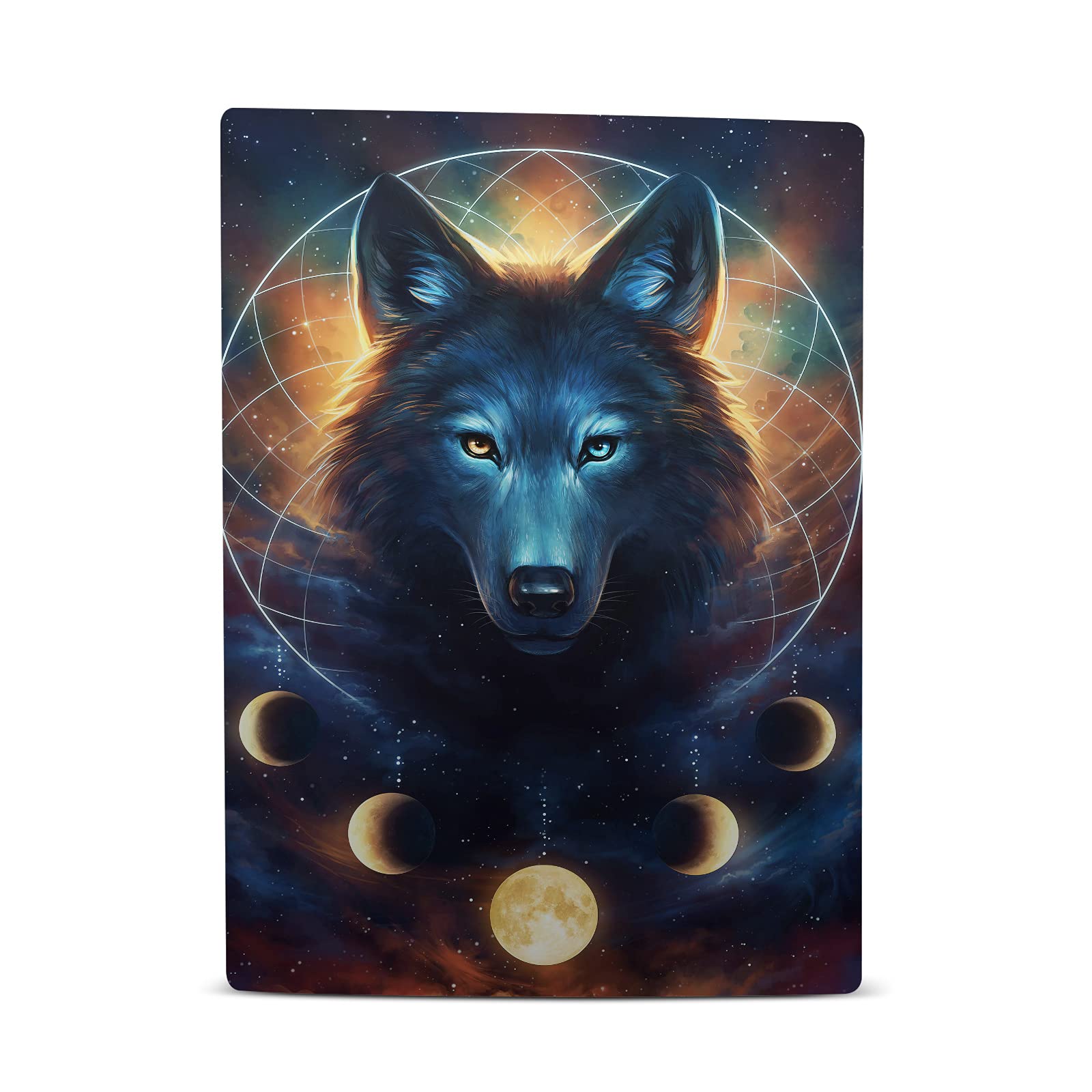 Dreamcatcher Wolf Art Mix Matte Vinyl Faceplate Sticker Gaming Skin Case Cover Compatible with Sony Playstation 5 PS5 Digital Edition Console and DualSense Controller